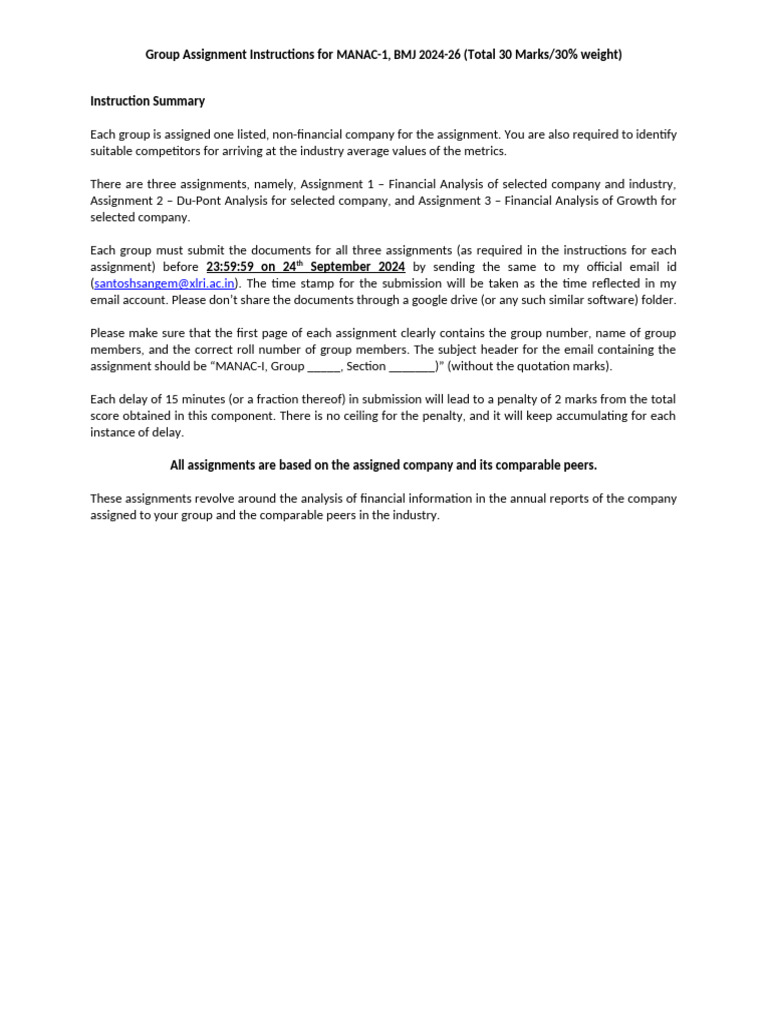 Instructions-Group Assignment (MANAC-I, BMJ 2024-26) | PDF