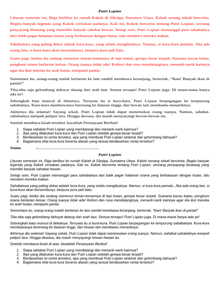 Putri Lopian-Literasi | PDF