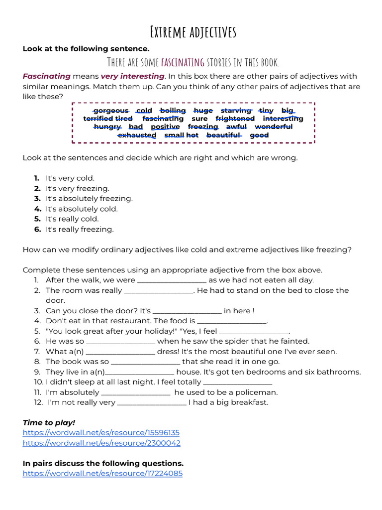 Extreme Adjectives | PDF