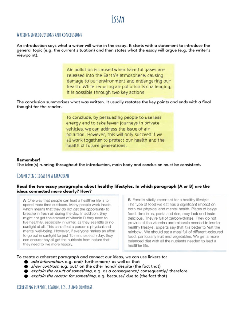 Essay - Linking Ideas | PDF