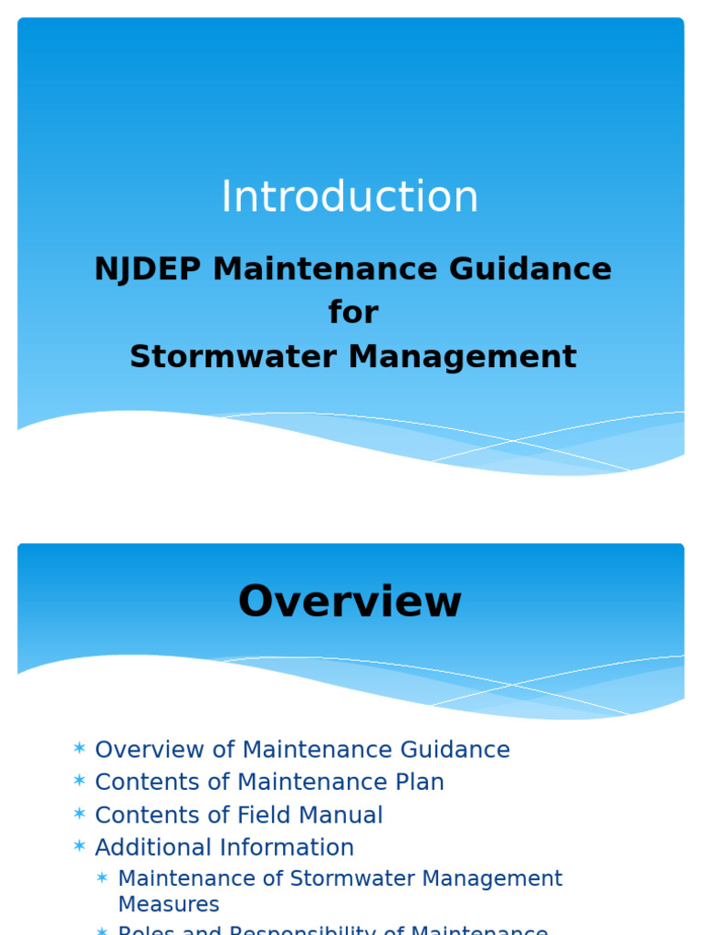 00 Slides Intro Njdep Stormwater Maint Guide | PDF