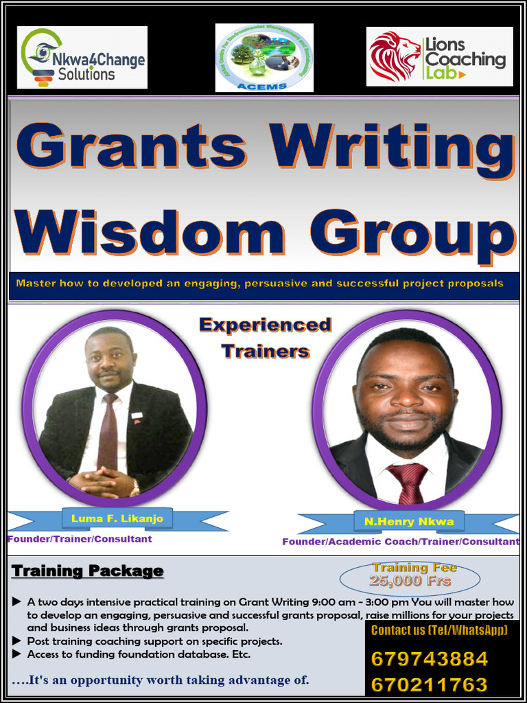 Grant Writing Wisdom Group - Training Materials 2 | PDF | Grant Writing