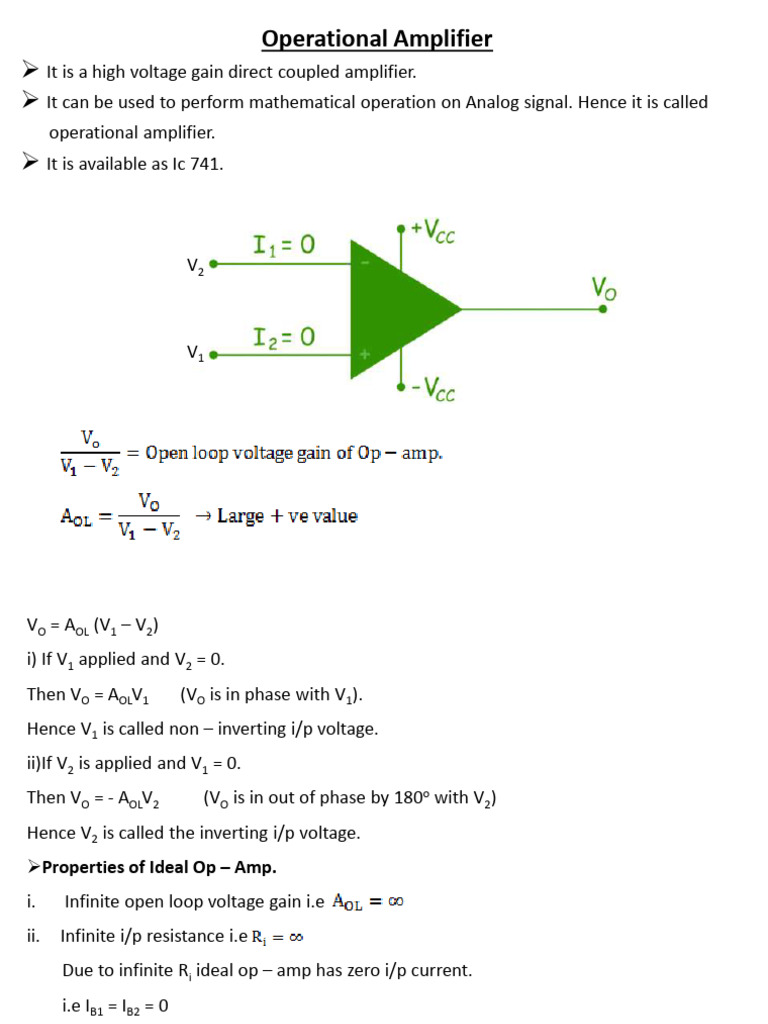Operational Amplifier | PDF