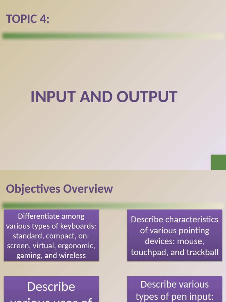 Topic 4 - Input and Output | PDF