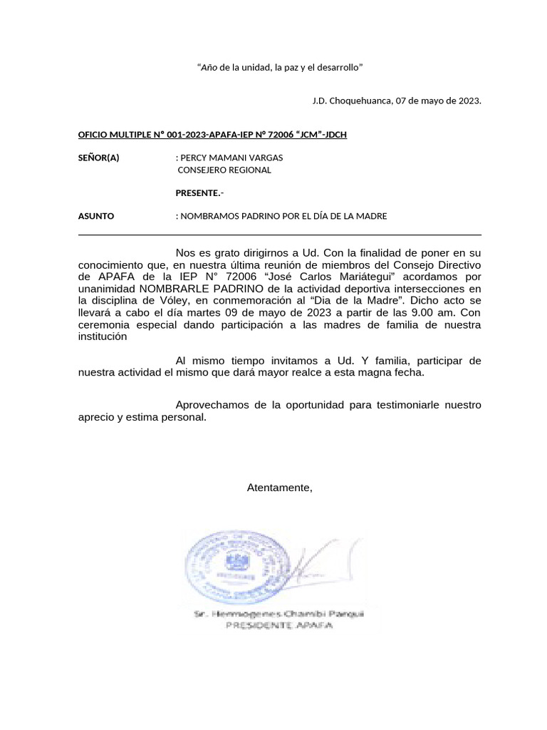 Oficio Apafa ANI | PDF