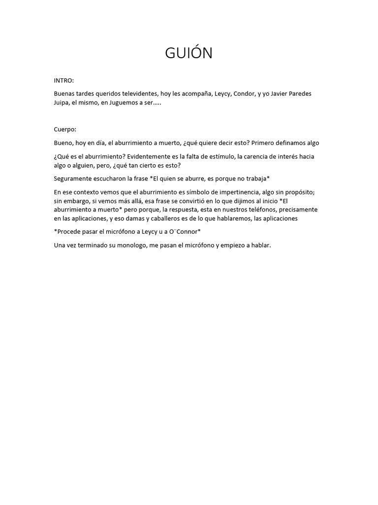 GUIÓN | PDF