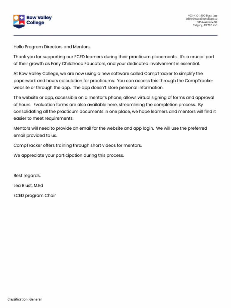 Comptracker Letter For Mentors 2024 | PDF