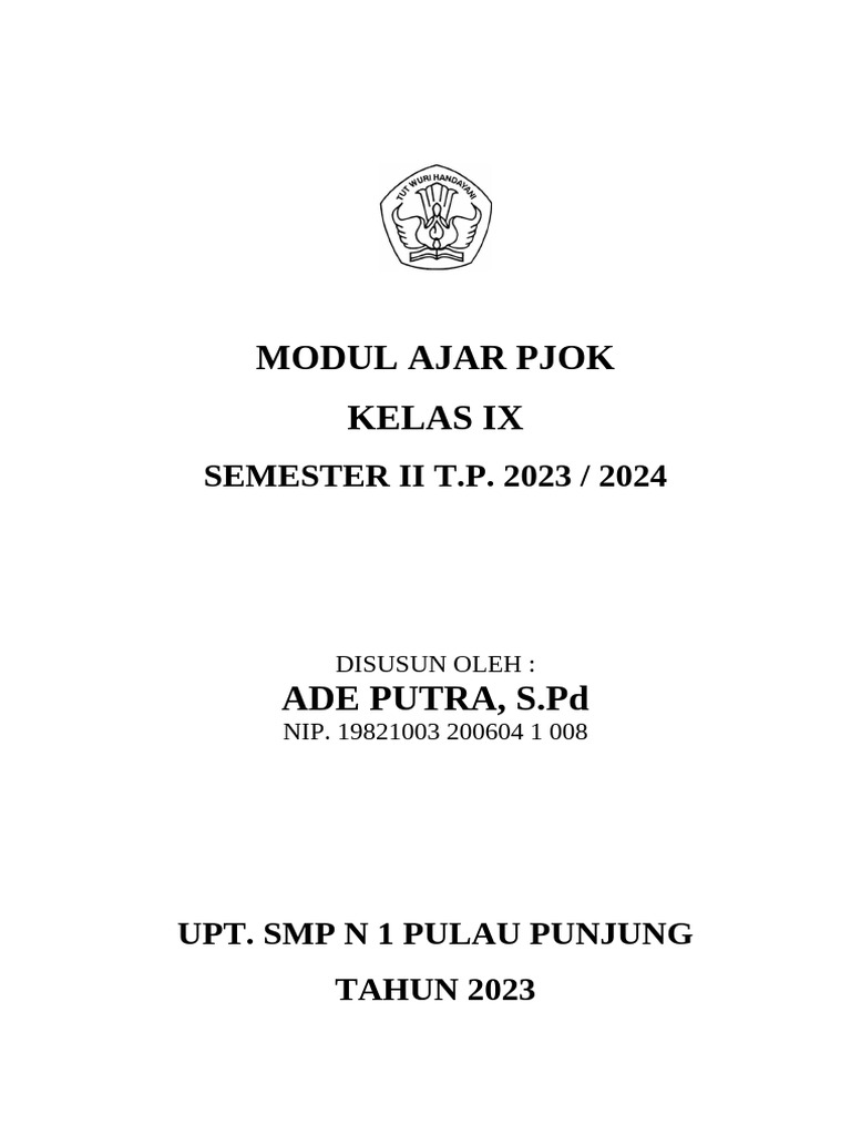 Cover Modul Ajar Pjok - Ix - Ade | PDF