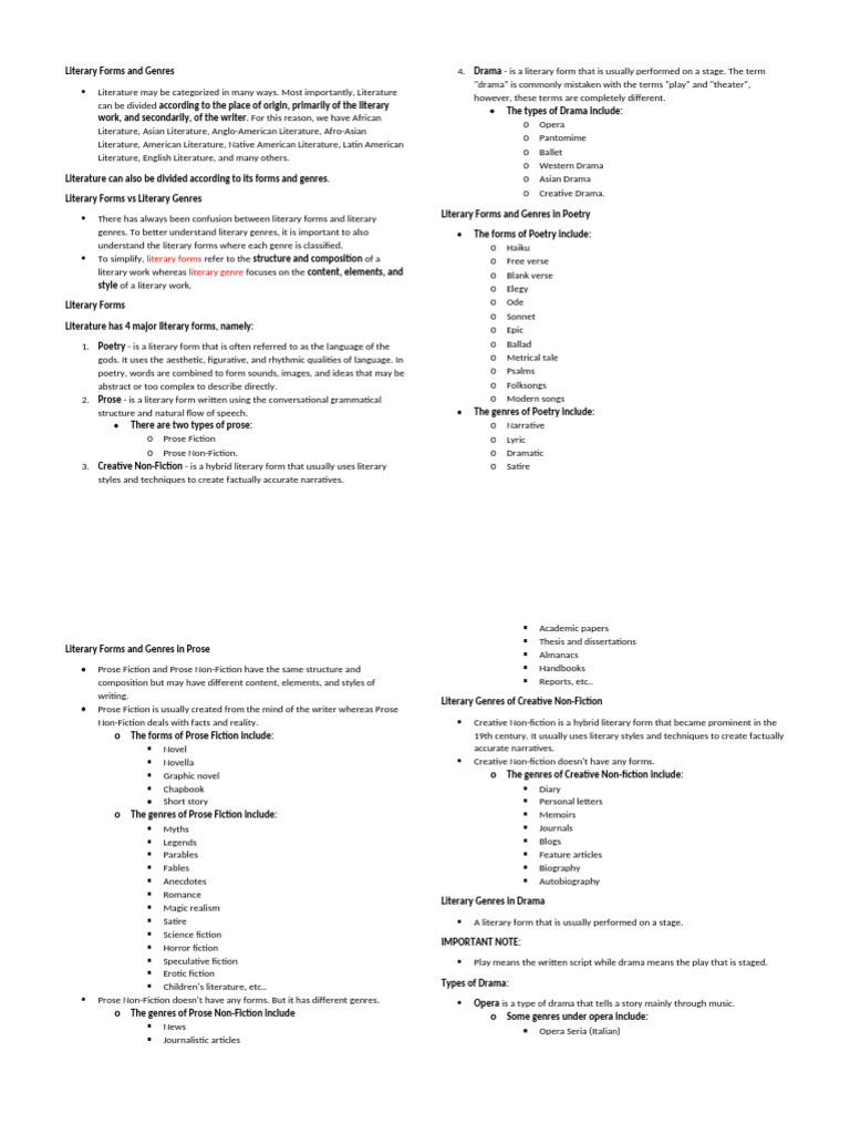 LIT Notes 1st Mastery | PDF