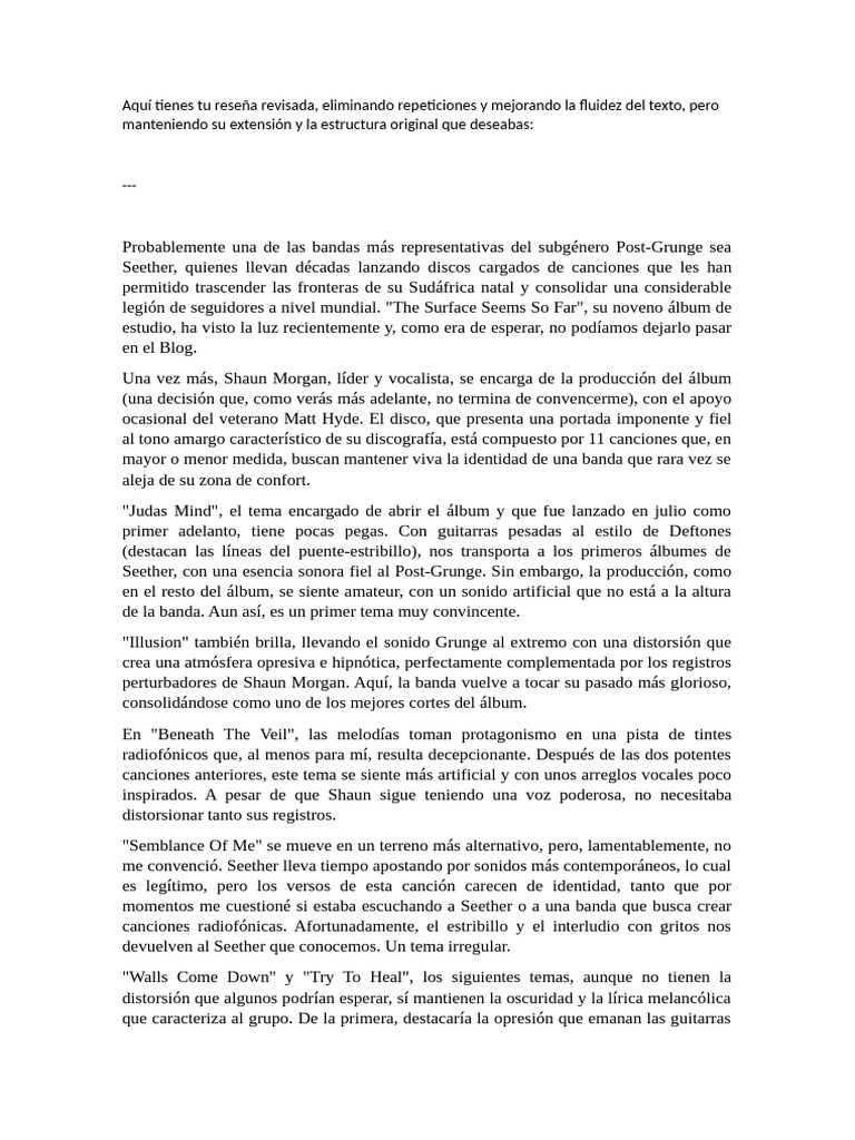 Seether Surface | PDF