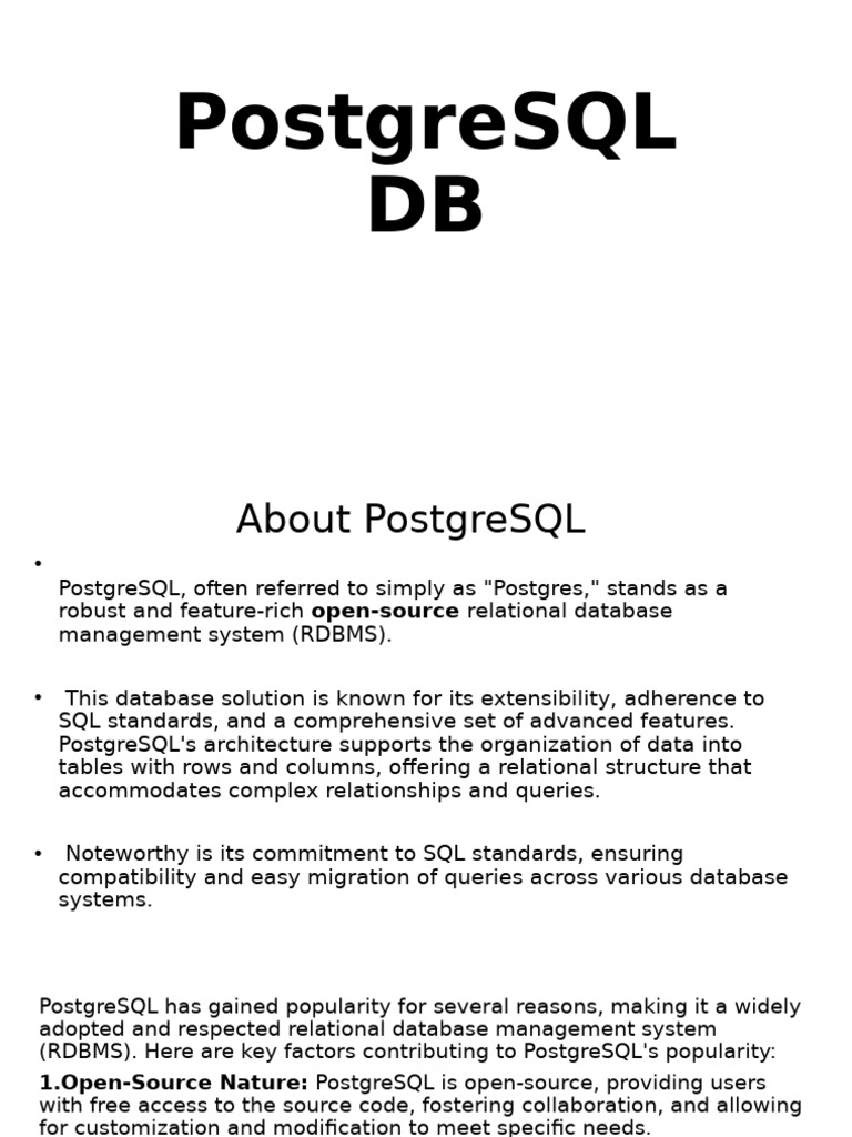 Postgre SQL | PDF