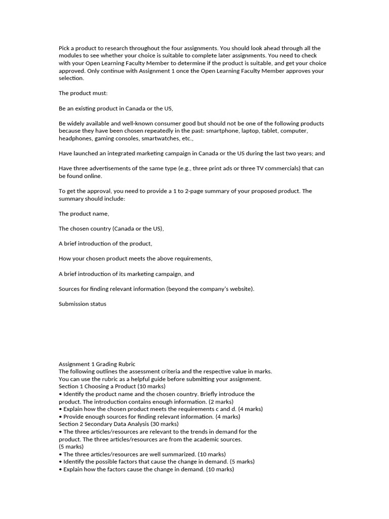 Pick A Product To Research Throughout The Four Ass | PDF