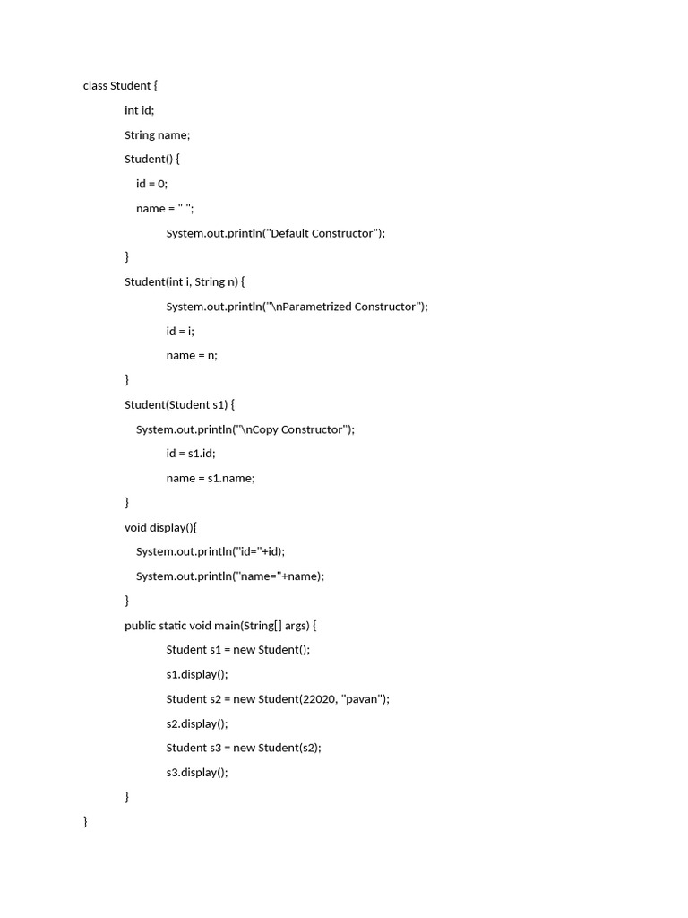 Class Student | PDF