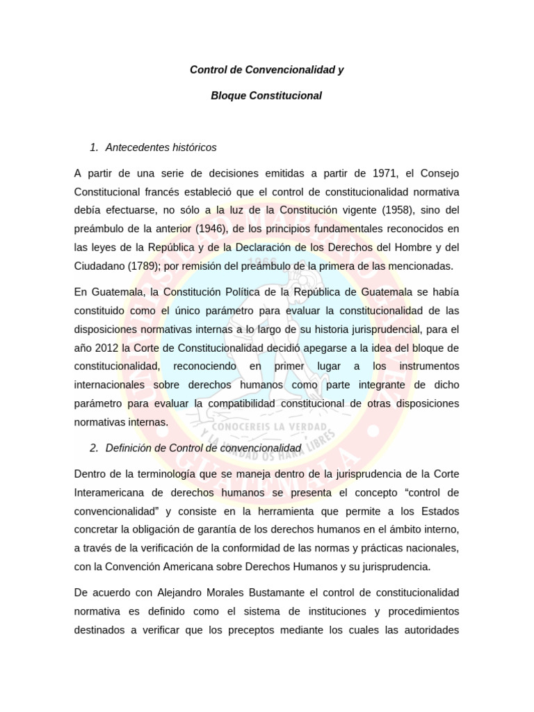Control Convencionalidad y Bloque Constitucional | PDF | Constitución | Convenio europeo de ...