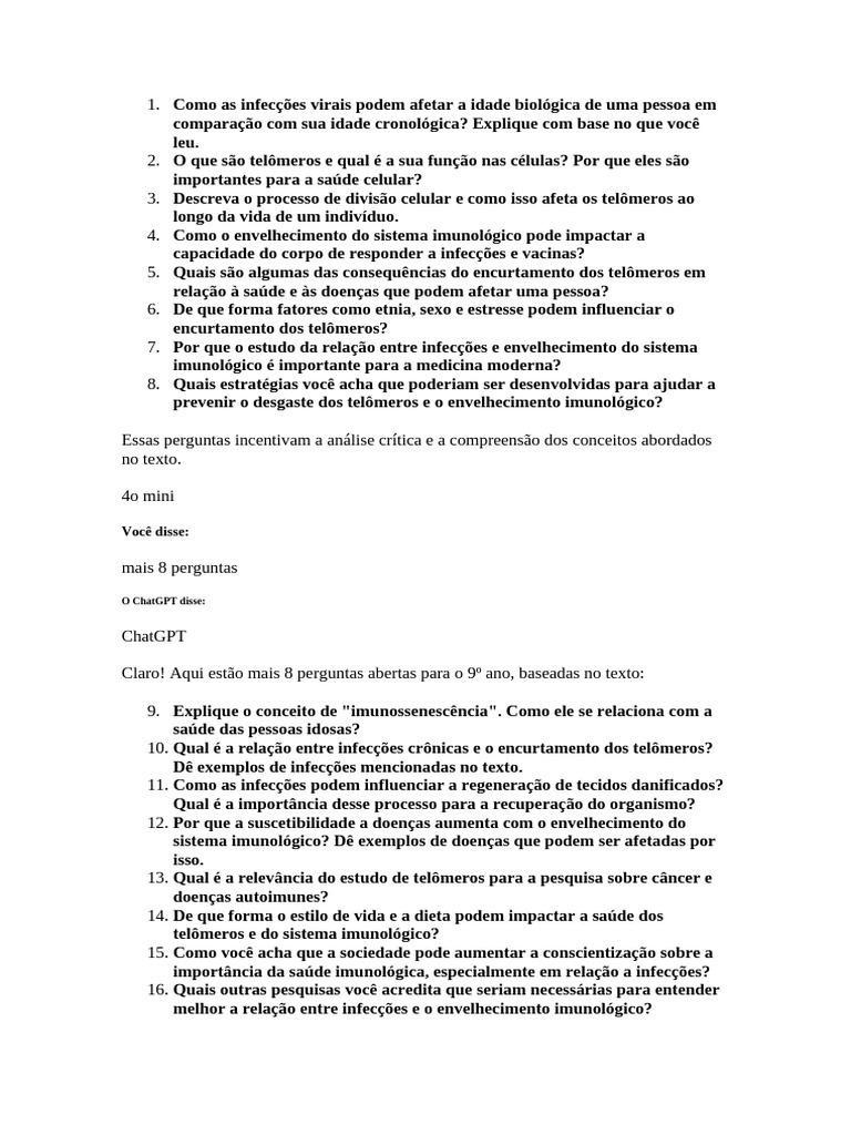 Exercicios Trabalho 9 Ano | PDF