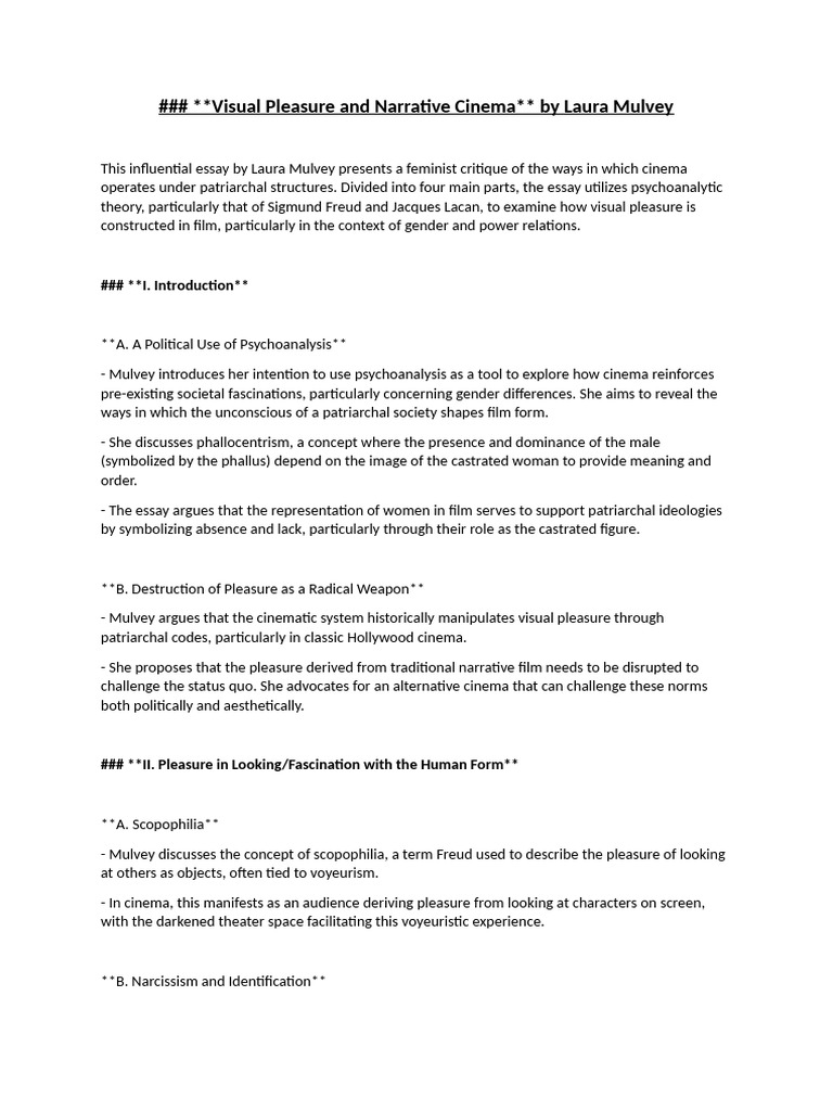 Visual Pleasure and Narrative Cinema | PDF