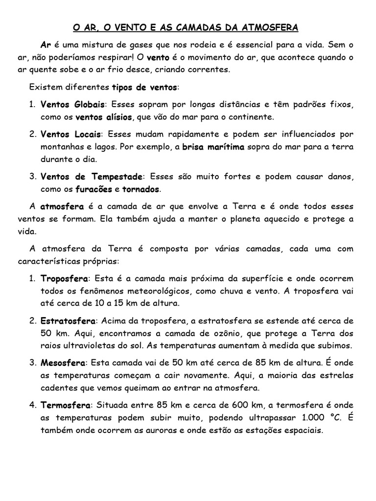 Ar Vento Atmosfera | PDF