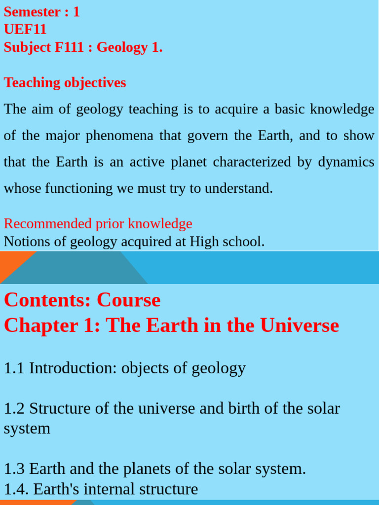1.1.introduction To Geology | PDF | Geology | Rock (Geology)