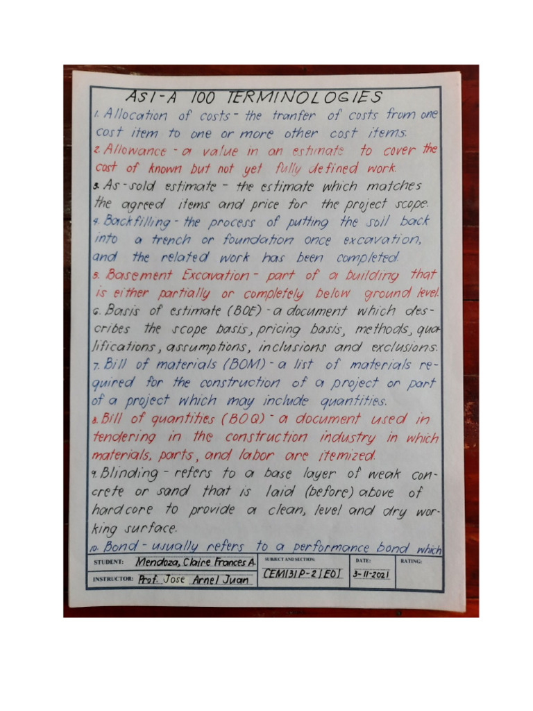 Sample Terminology and Pricelist | PDF