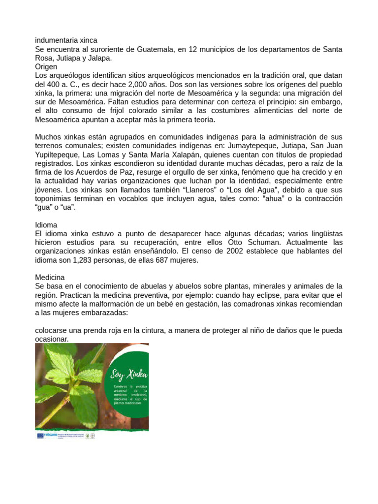 Indumentaria Xinca | PDF