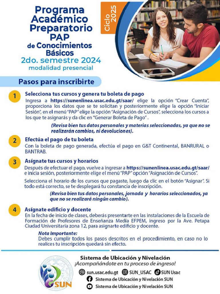 Pasos para Inscripción Al PAP | PDF