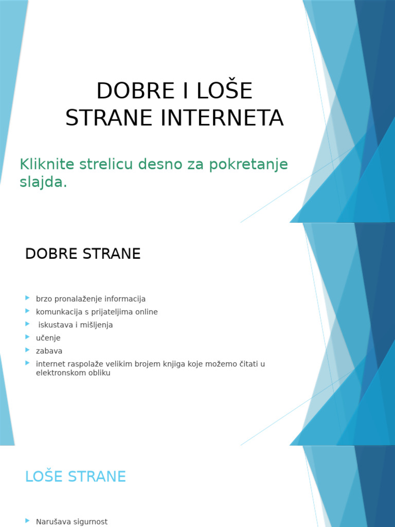 Dobre I Loše Strane Interneta | PDF
