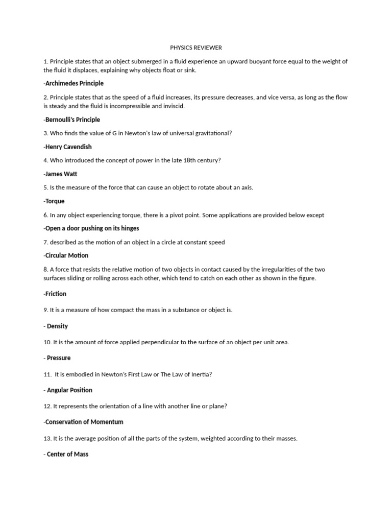 Physics Reviewer | PDF