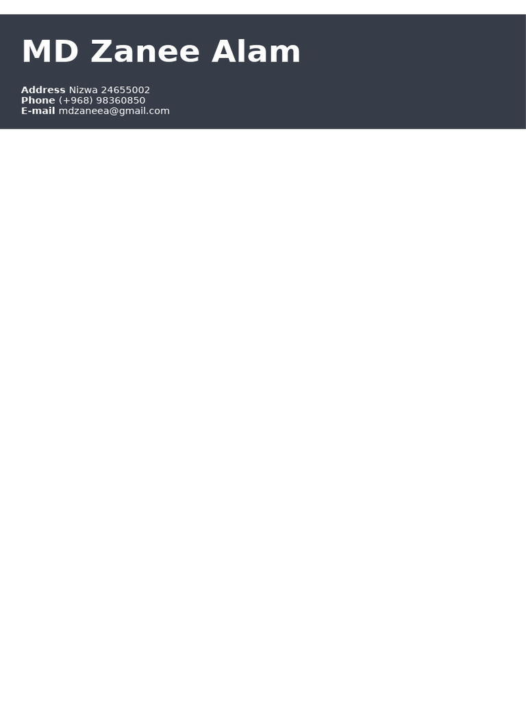 MDZanee_Alam_Resume_5 (3) (1) | PDF