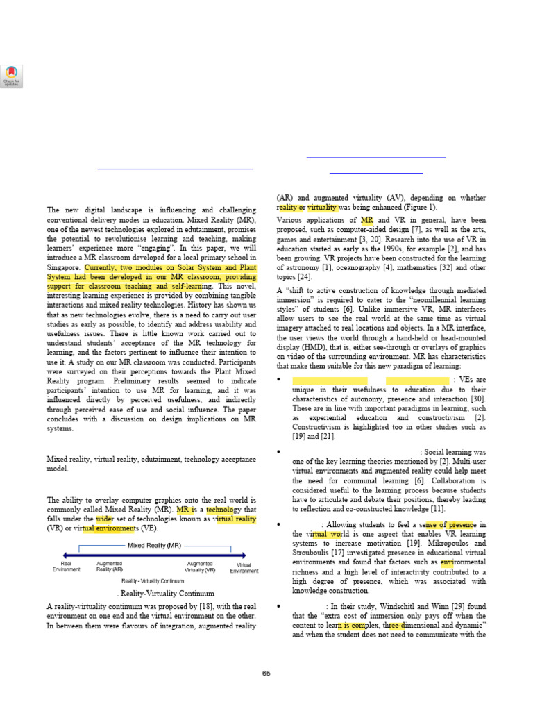 Mixed Reality Classroom - Learning From Entertainment: Wei Liu, Adrian ...