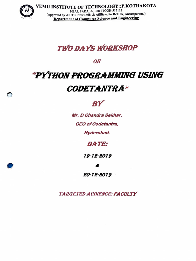 '"Python Pr06Rammin6 Usin6: Codetantra | PDF