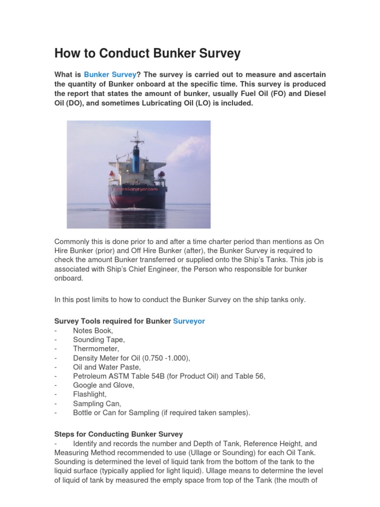 How To Conduct Bunker Survey | PDF | Fuel Oil | Density