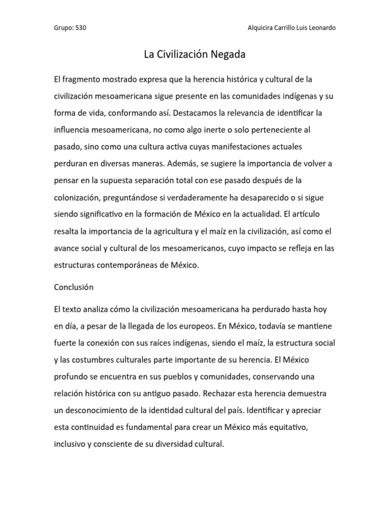 La Civilización Negada Historia | PDF