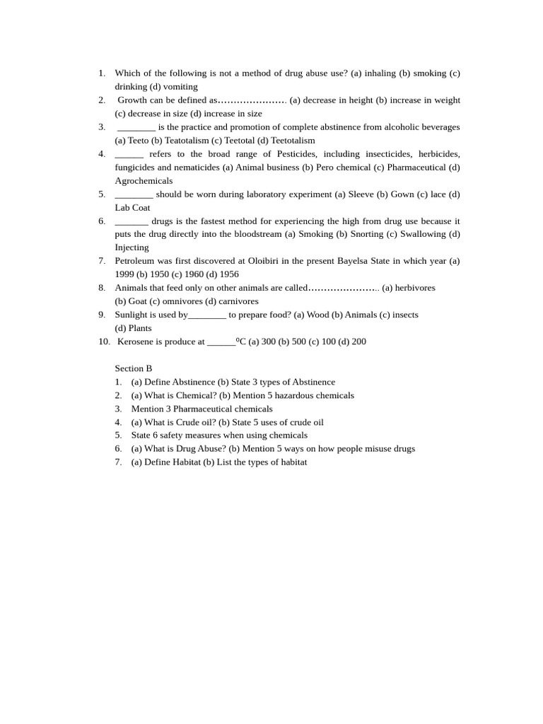 Basic Science Jss2 | PDF