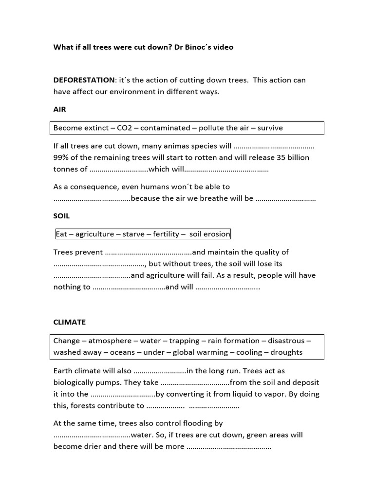 What If All Trees Were Cut Down 3 Pdf