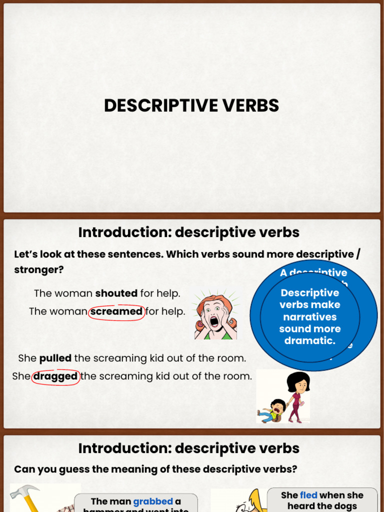 Descriptive Verbs | PDF