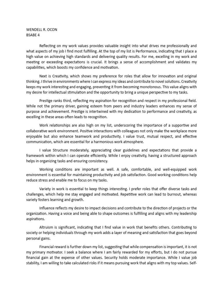 Self Reflection | PDF