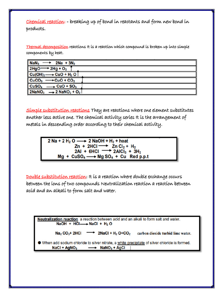 Chemical Reaction:: Thermal Decomposition | PDF