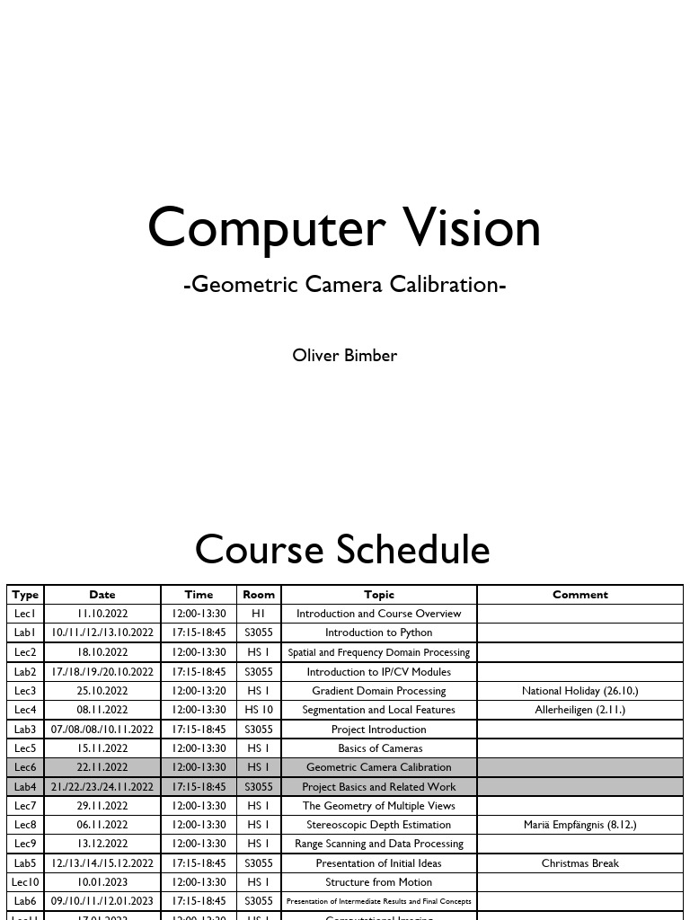 CV Geometric Camera Calibration | PDF