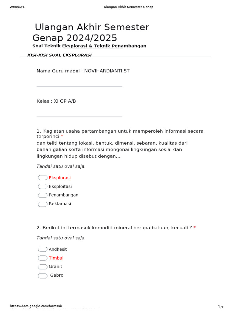 Soal Eks | PDF