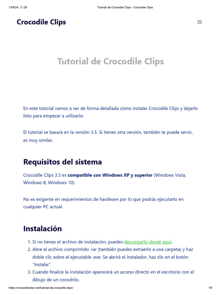 Tutorial de Crocodile Clips - Crocodile Clips | PDF