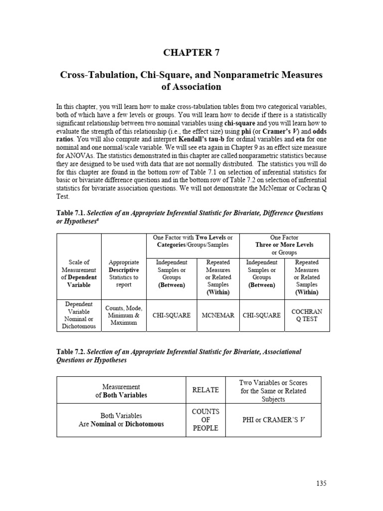 Cross-Tabulation, Chi-Square, and Nonparametric Measures of Association | PDF
