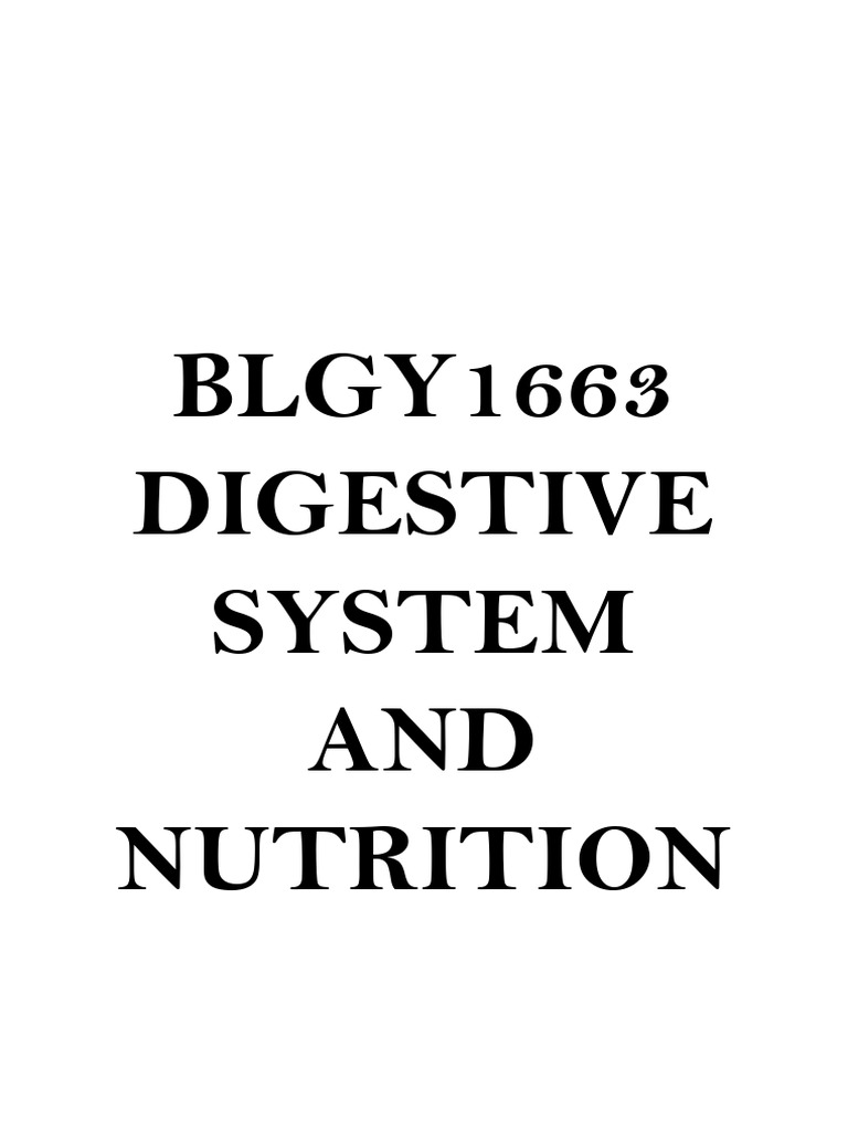 Digestive System And Nutrition Pdf
