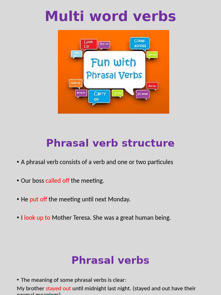 Multi Word Verbs Unitec B2 | PDF