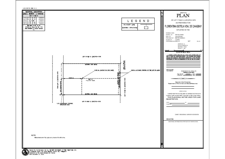 Geodetic Survey Plan Certification | PDF