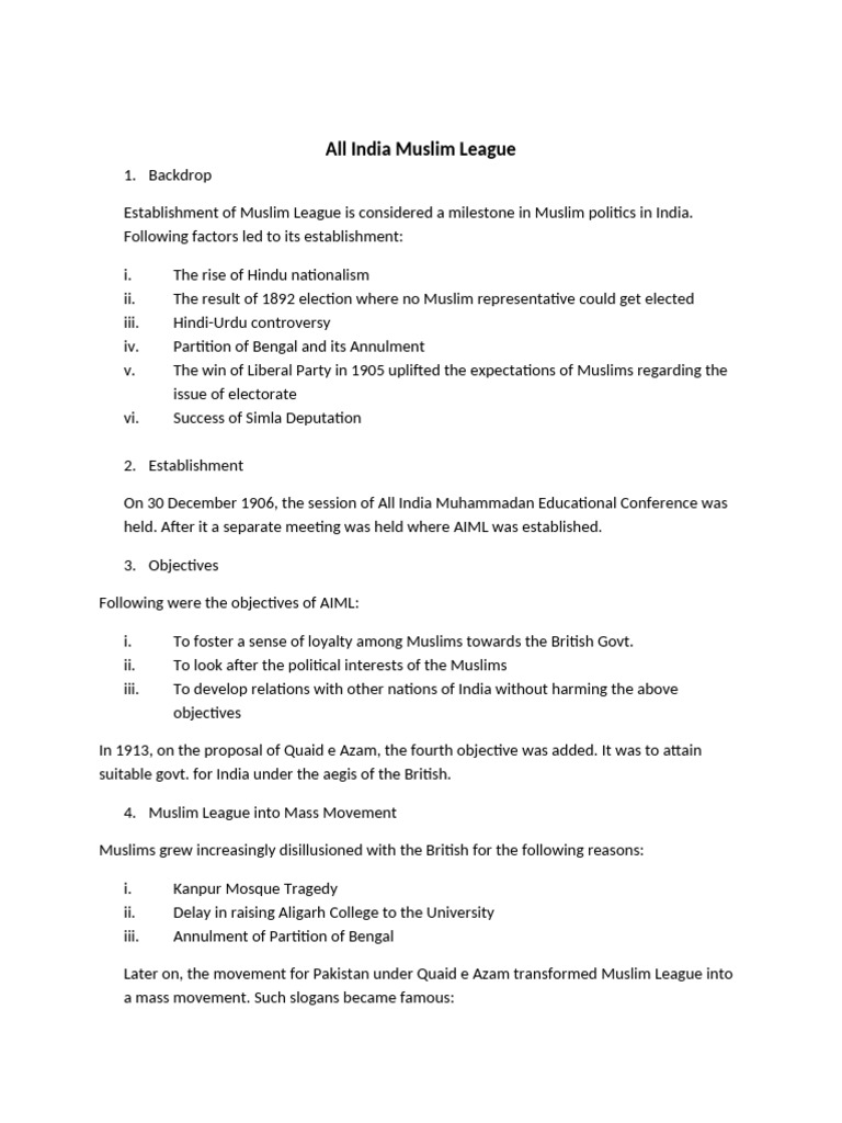 Muslim League | PDF | History