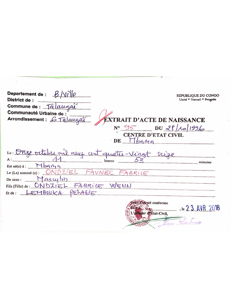 Extrait Acte de Naissance Et Duplicata-1-1 | PDF