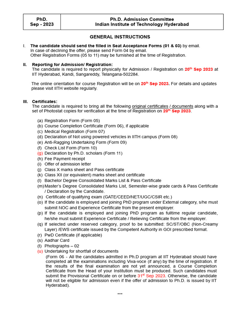 3 - PH.D - Registration Forms | PDF