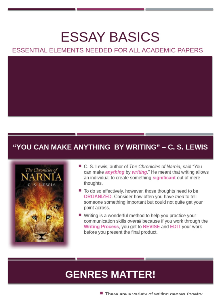 Powerpoint Essay Basics Pdf