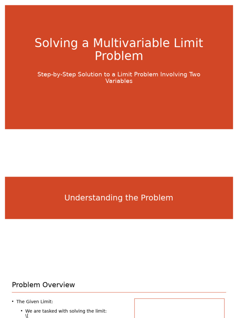 Solving A Multivariable Limit Problem | PDF | Mathematics | Teaching Methods & Materials
