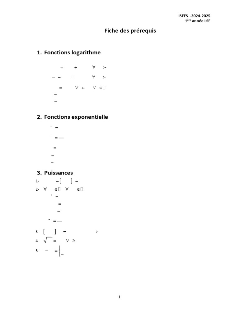 Fiche Des Prérequis | PDF